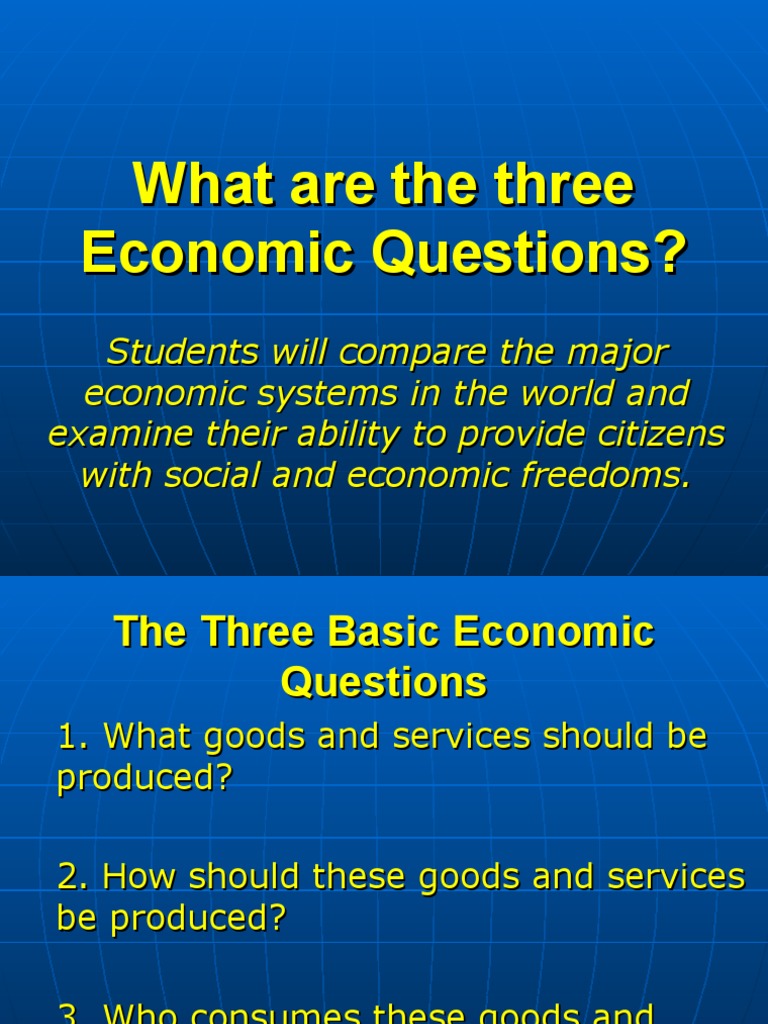 What Are The Three Economic Questions? | PDF | Free Market | Capitalism