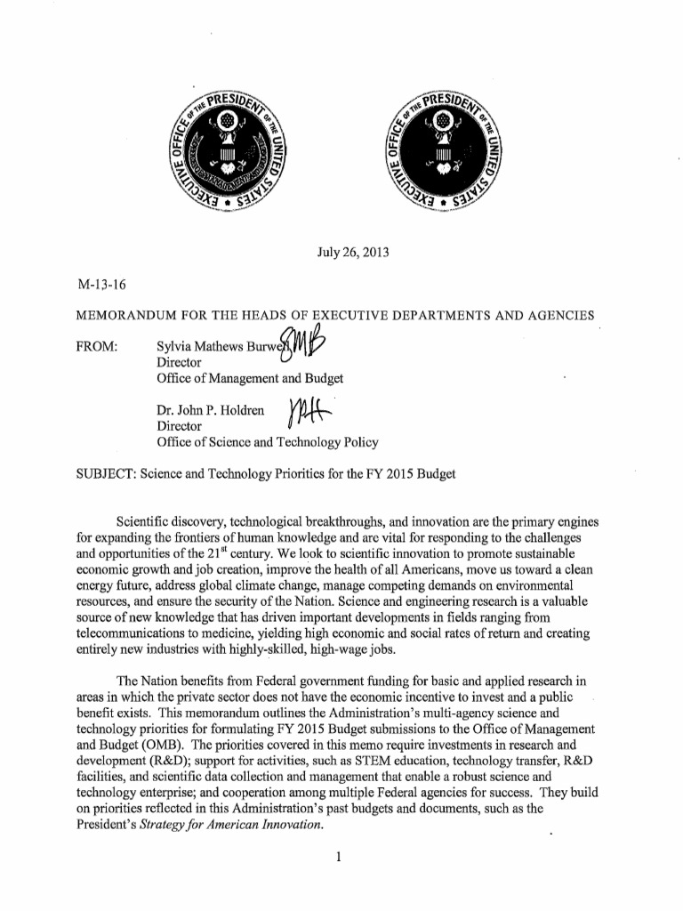 Memorandum For The Heads of Executive Departments and Agencies | PDF ...