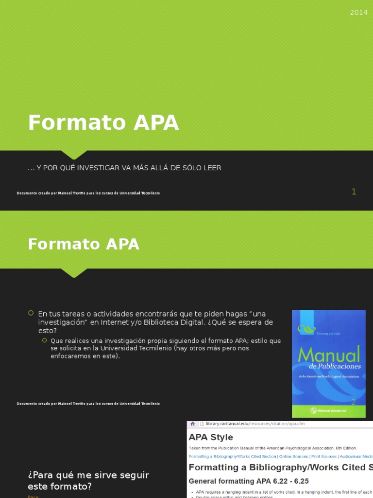 Guía del Formato APA en Tecmilenio | PDF | Documento | Bibliografía