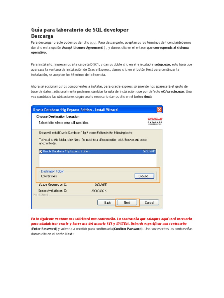 Guia para Laboratorio de SQL Developer | PDF | Contraseña | SQL