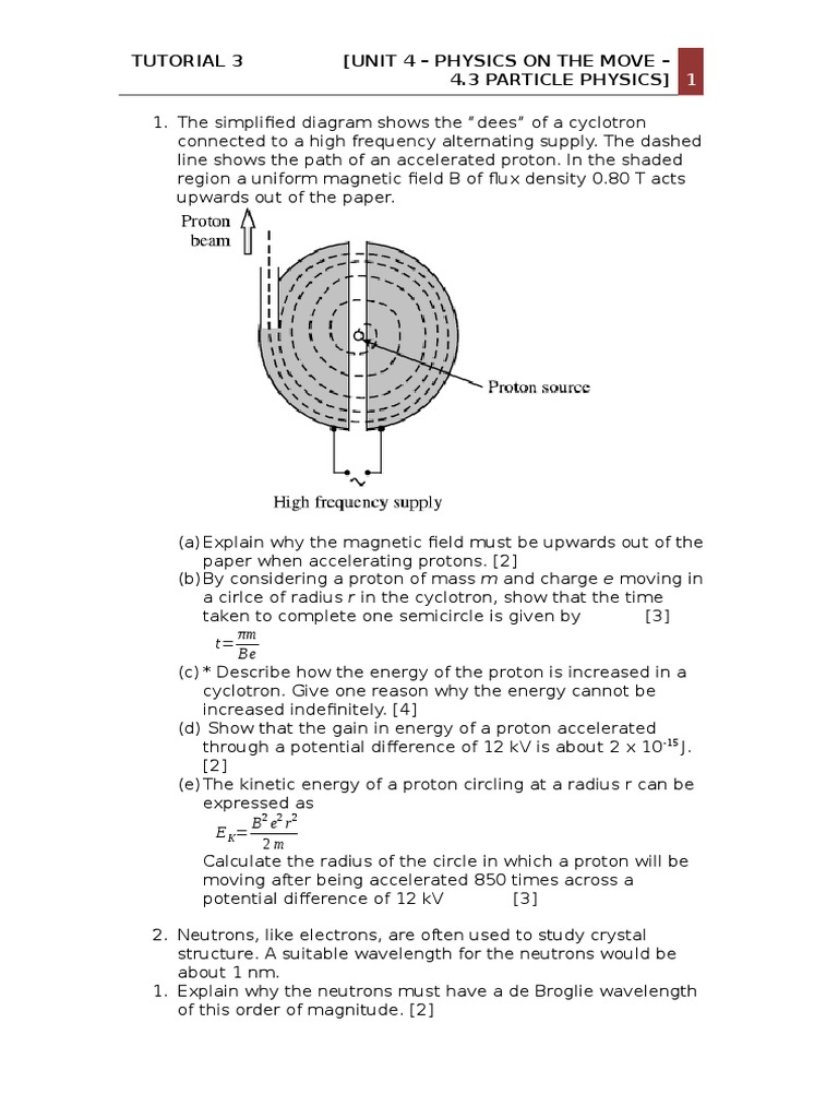 Tutorial 3 - Particle Physics | PDF | Proton | Neutron