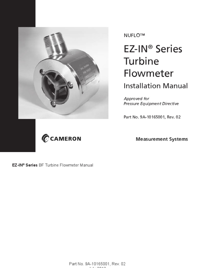 NuFlo EZ-In User Manual - PED | PDF | Flow Measurement | Turbine