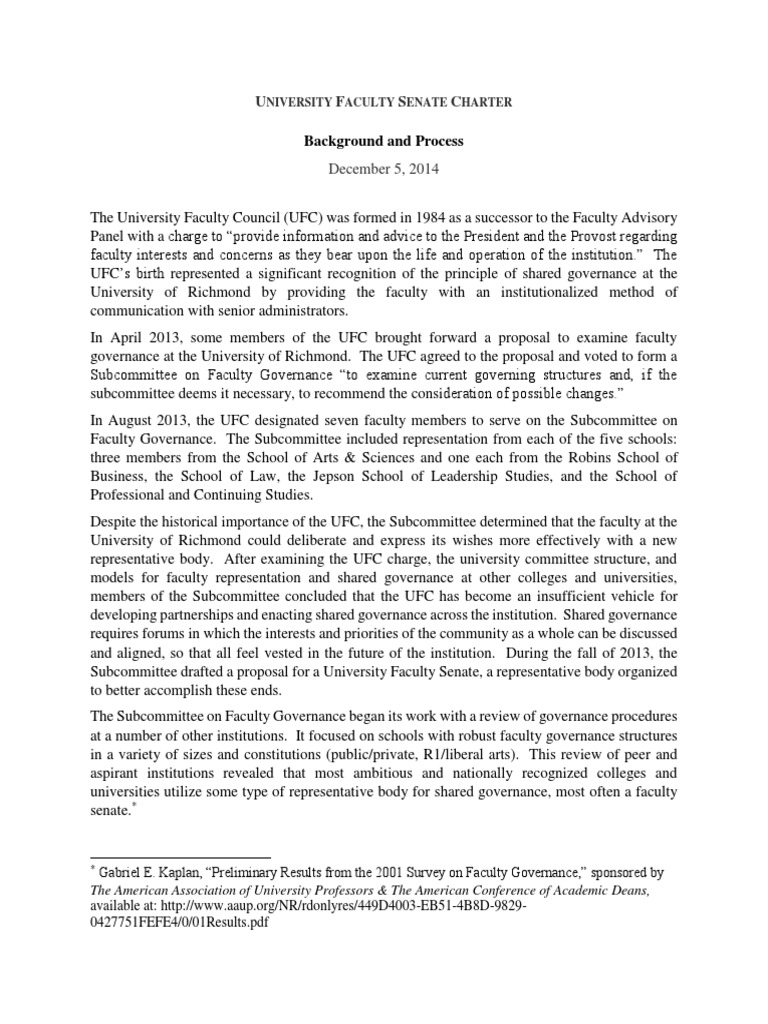 Faculty Senate Background Process | PDF | Committee | Government