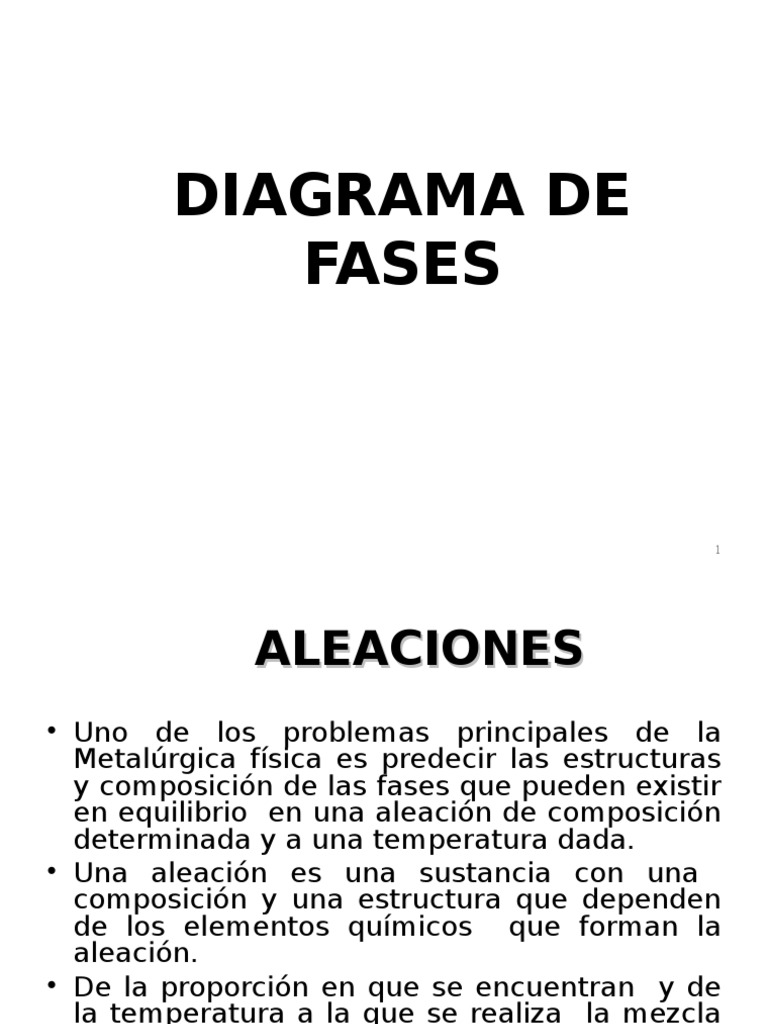 Diagrama de Fases en Aleaciones | PDF | Equilibrio químico | Diagrama ...