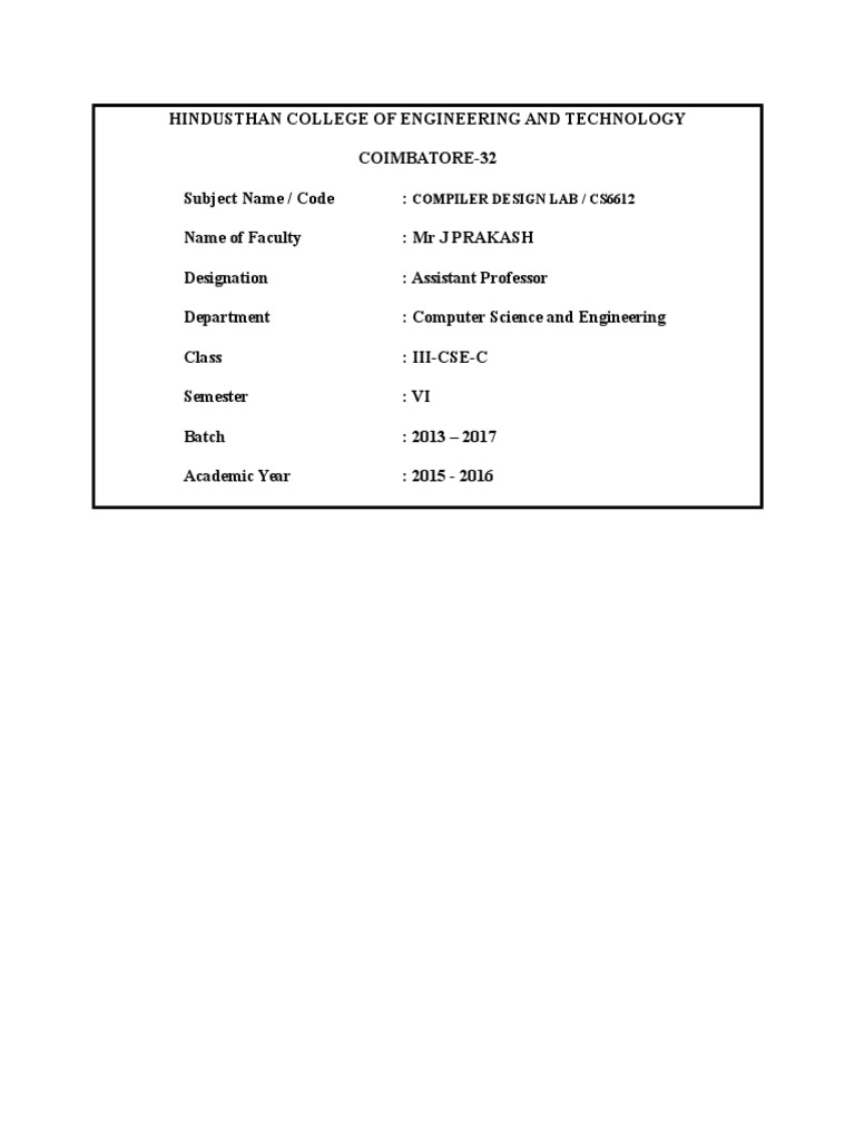 CD Lab | PDF | Compiler | Assembly Language