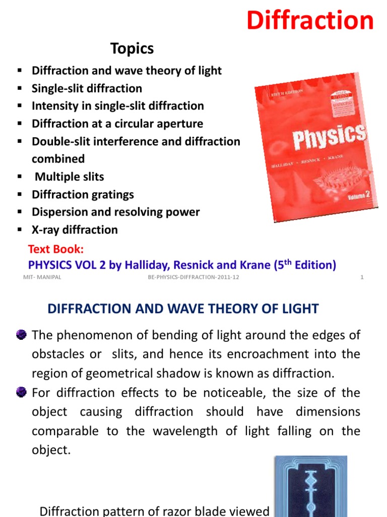 A Comprehensive Review of Diffraction Phenomena and Wave Theory of ...