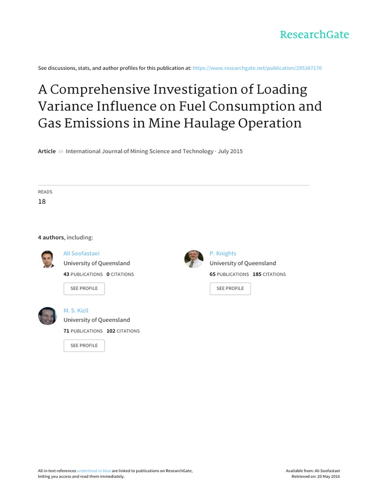 A Comprehensive Investigation of Loading Variance Influence On Fuel ...