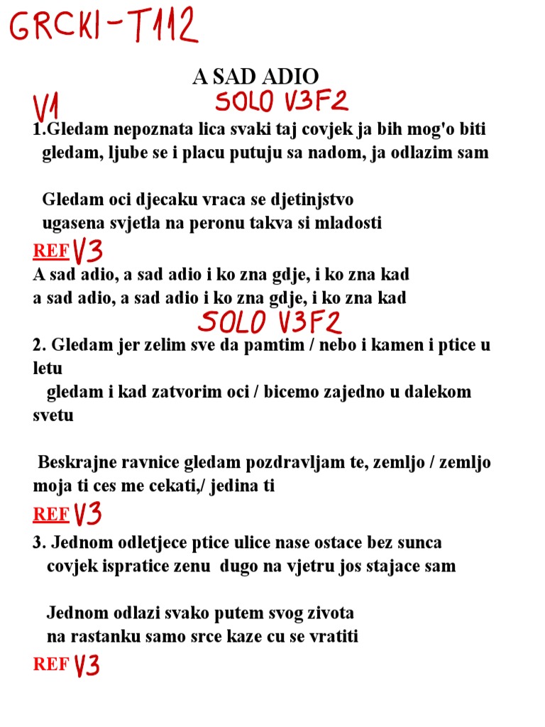A Sad Adio | PDF
