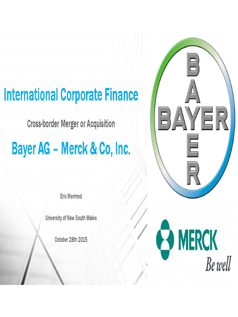 Presentation Bayer Merck Merger Slides | PDF | Bayer | Mergers And ...