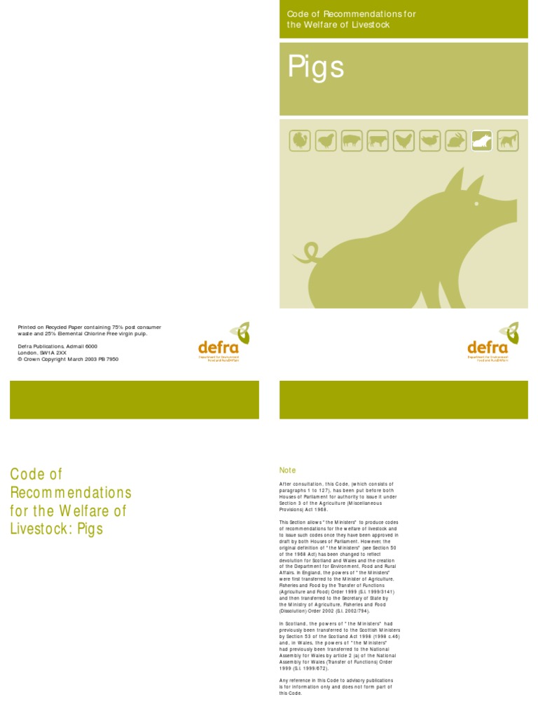 Pig Code PDF | PDF | Animal Welfare | Domestic Pig