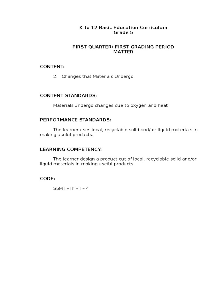 D. Lesson Plan-Matter-Recyclable Materials | PDF | Recycling | Paper