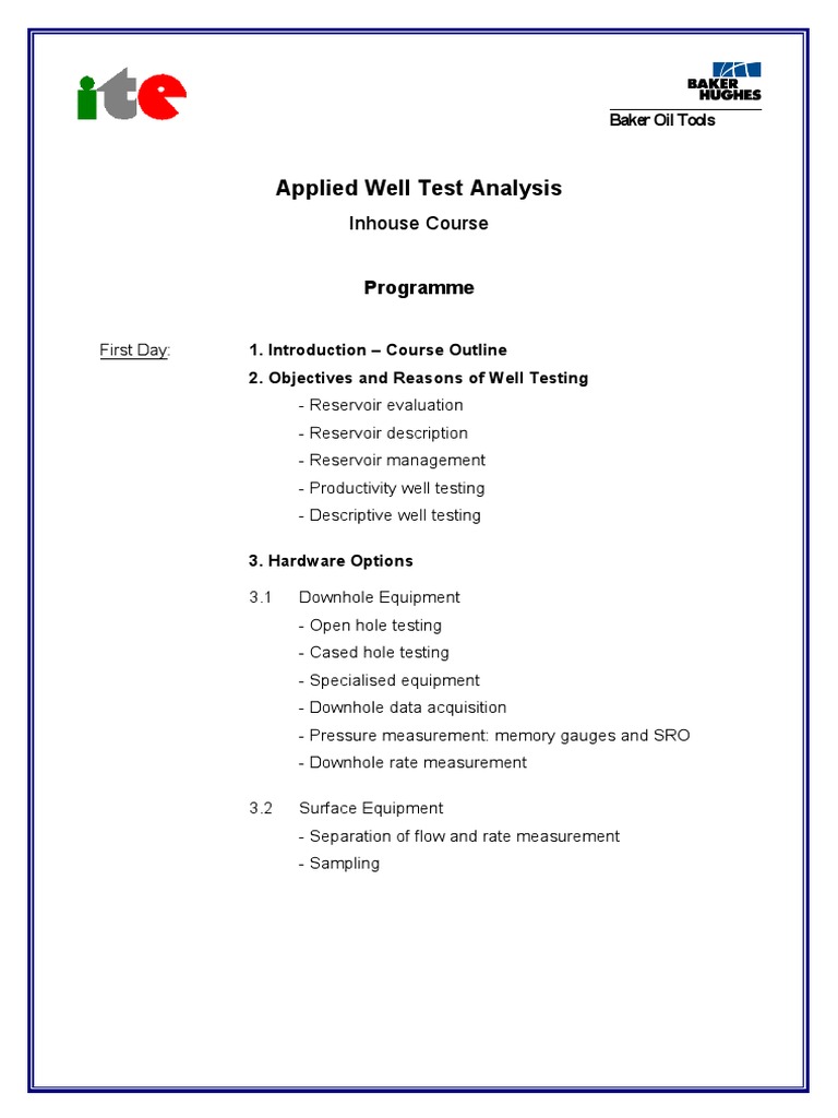Well Test Analysis Course Guide | PDF | Petroleum Reservoir | Oil Well