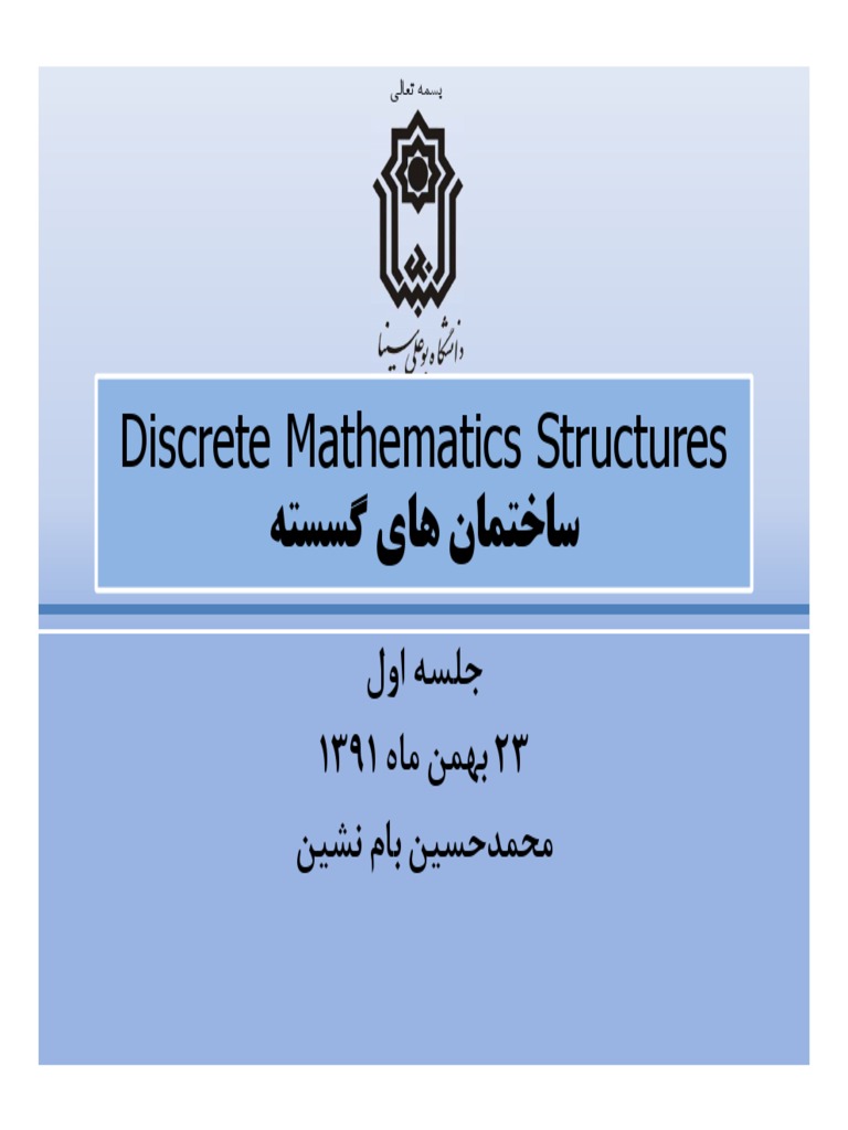Discrete Mathematics Structures Slide 1 | PDF | Logical Truth | Logic Discrete Mathematics Structures Slide 1 | PDF | Logical Truth | Logic