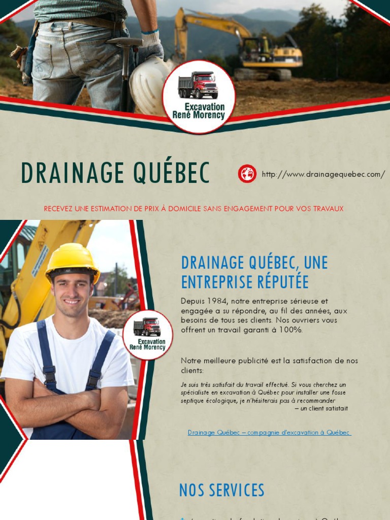 Excavation René Morency - Compagnie D'excavation À Québec | PDF ...