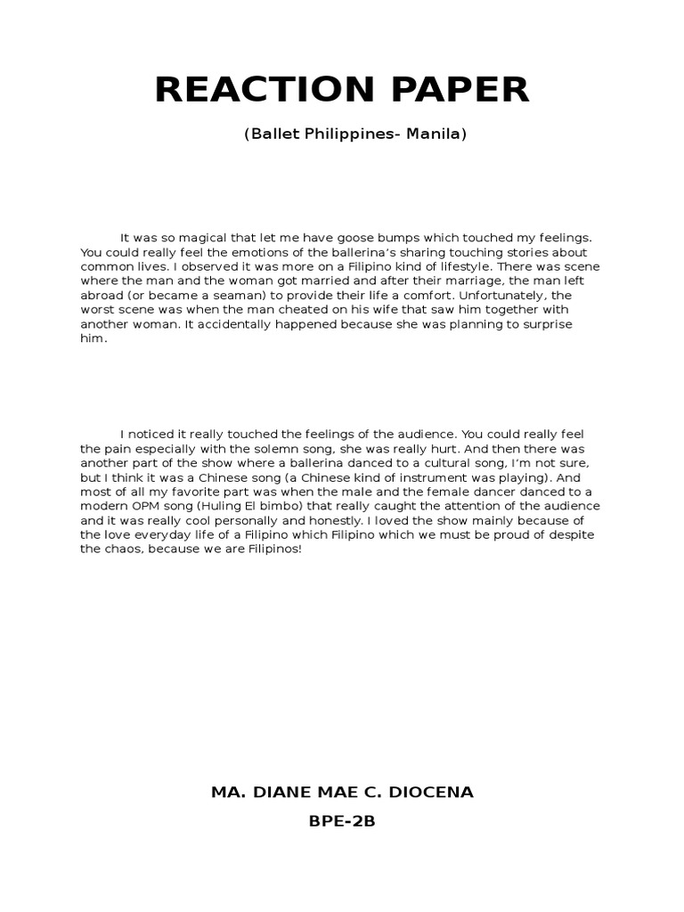 Reaction Paper | PDF