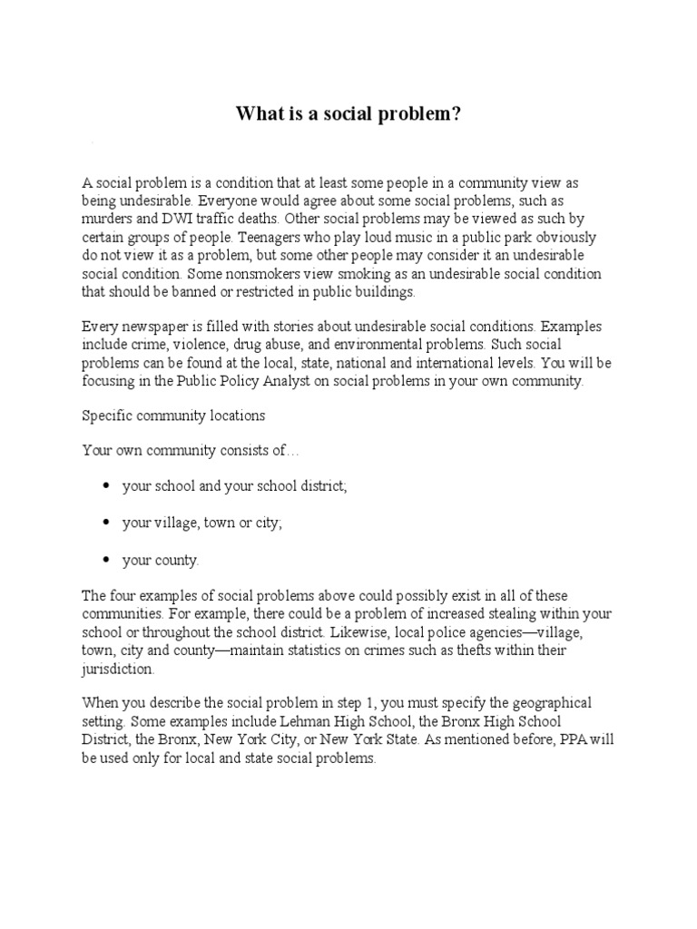 What Is A Social Problem | PDF