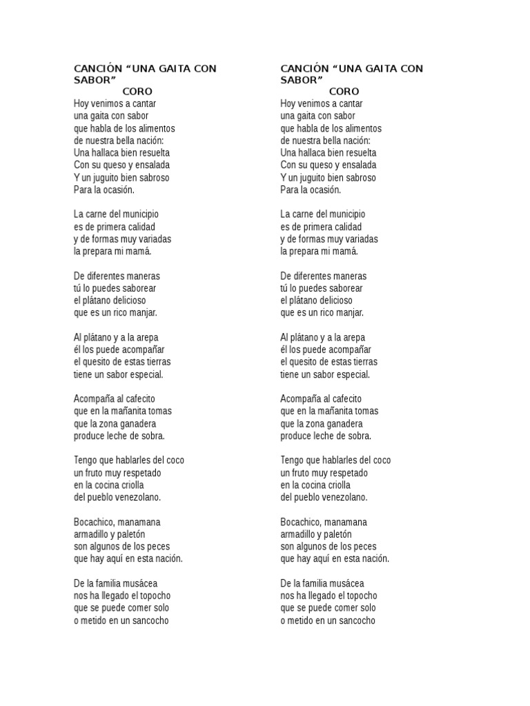 CANCIÓN Alimentos | PDF | Cocina, comidas y vino | Salud y bienestar