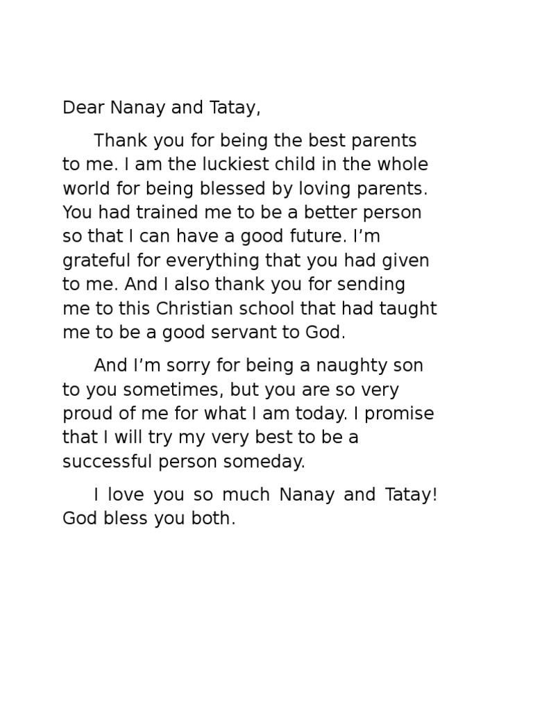 Dear Nanay and Tatay | Weekly Torah Readings | Torah