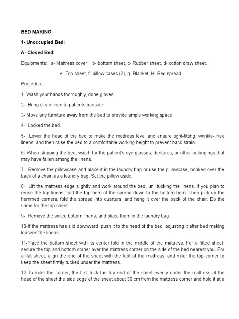 Nursing Procedures | PDF | Bed | Pulse