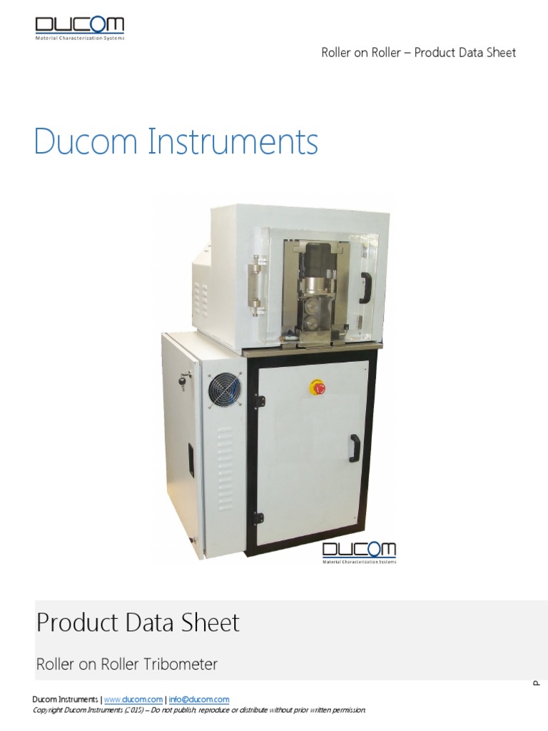 Ducom Instruments-Roller On Roller Data Sheet (Feb, 2016) - Monash Uni ...