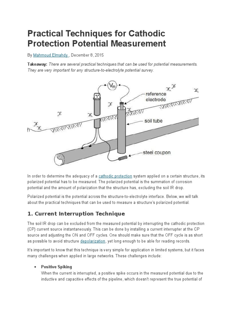 Practical Techniques For Cathodic Protection Potential Measurement ...