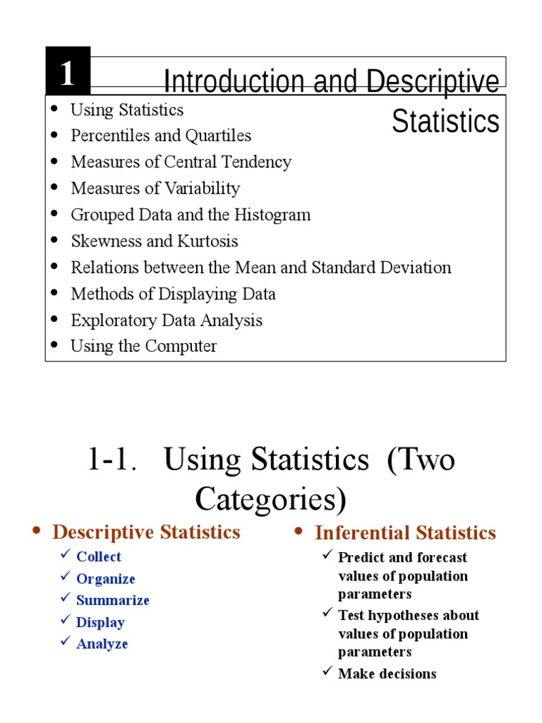 An Introduction to Descriptive Statistics: Measures, Displays and Data ...