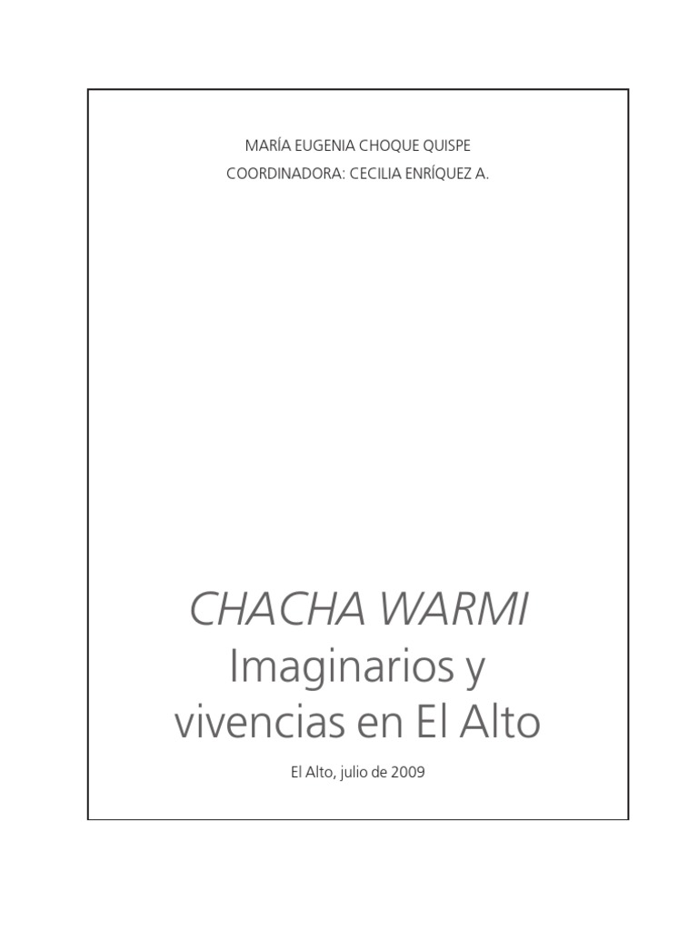 Choque Chacha Warmi | PDF | Mujer | Bolivia