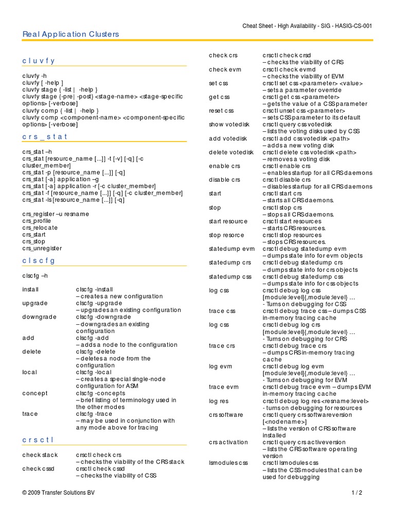Oracle RAC Commands | PDF | Data Management | Information Technology Management