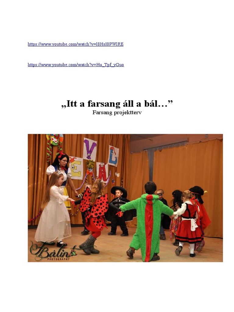 Itt A Farsang Áll A Bál | PDF