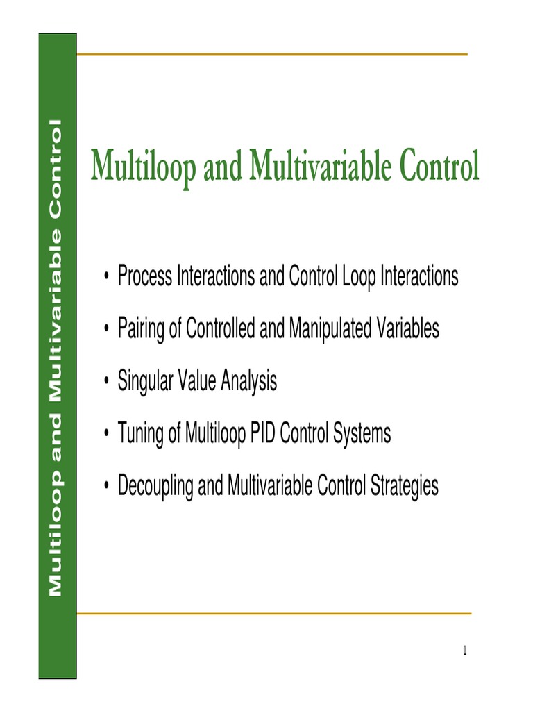 Multiloop and Multivariable Control Systems | PDF | Control Theory ...