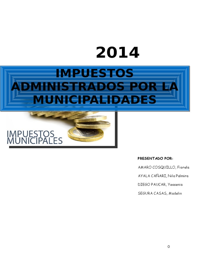 Impuestos municipales | PDF | Impuestos | Estado (política)