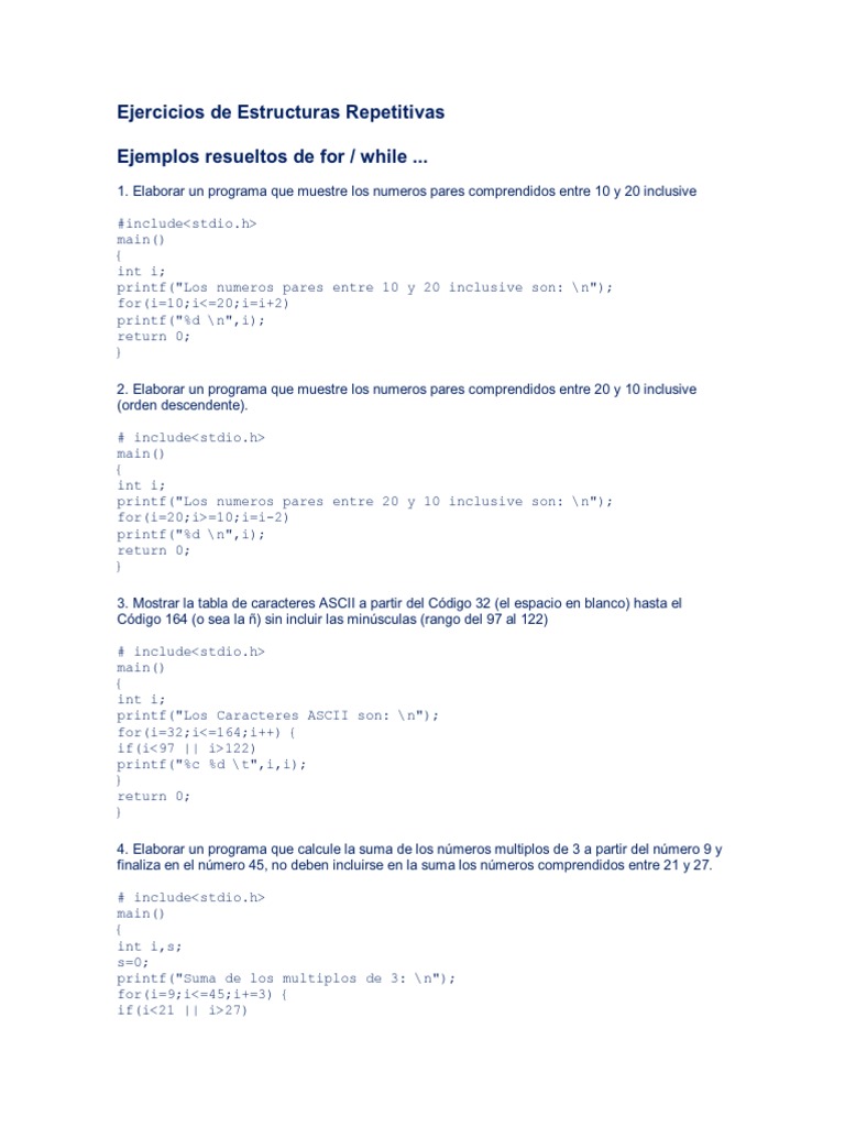 Ejercicios de Estructuras Repetitivas | PDF | Algoritmos | Java (lenguaje de programación)