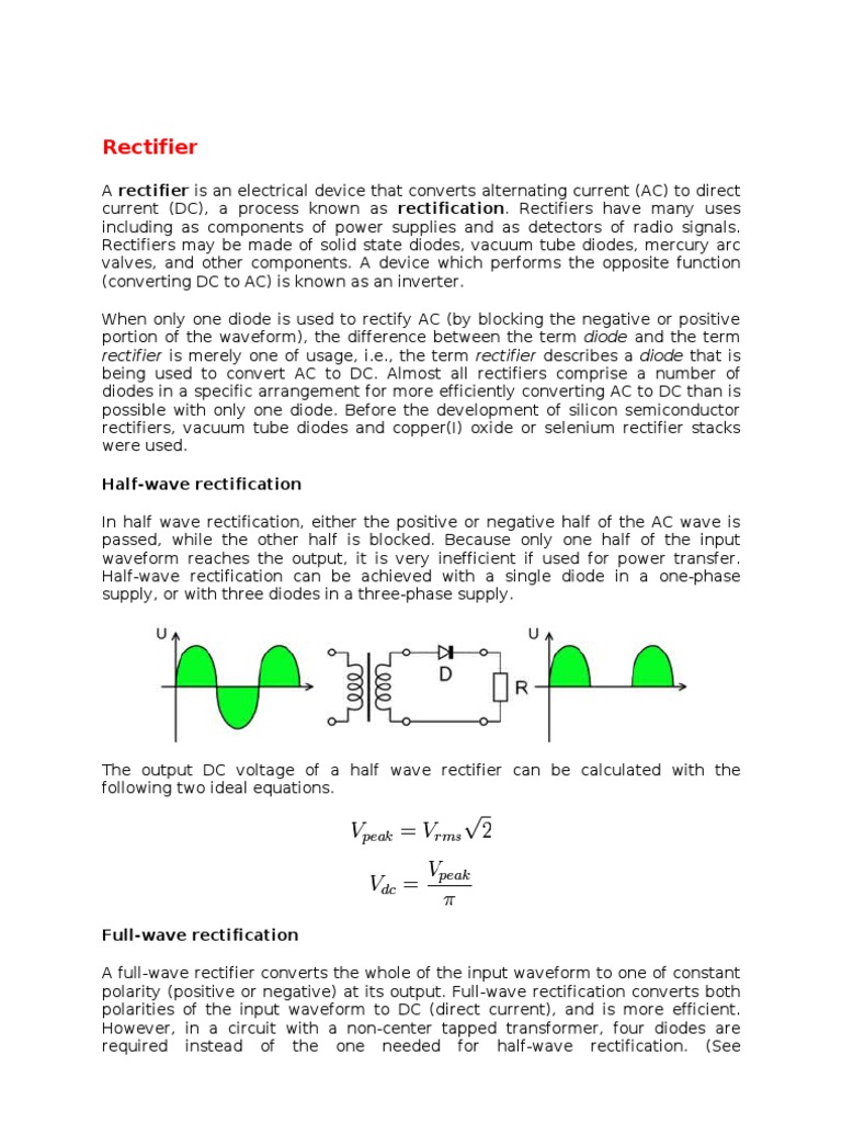 Rectifier | PDF | Rectifier | Diode