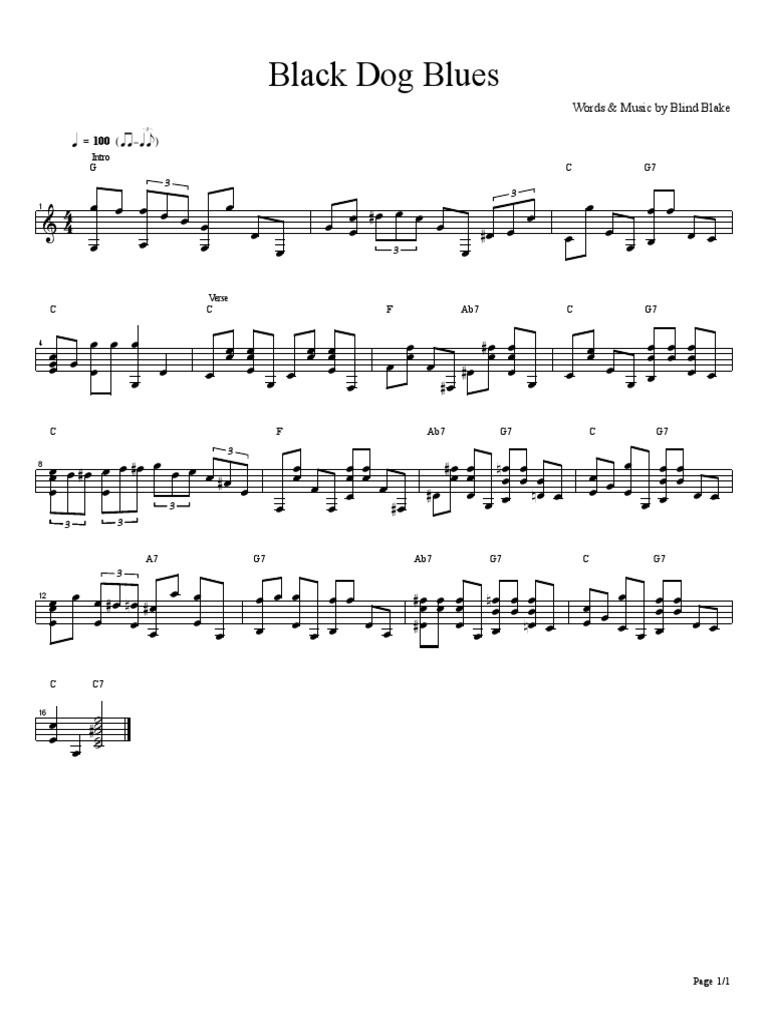 Blind Blake - Black Dog Blues | PDF