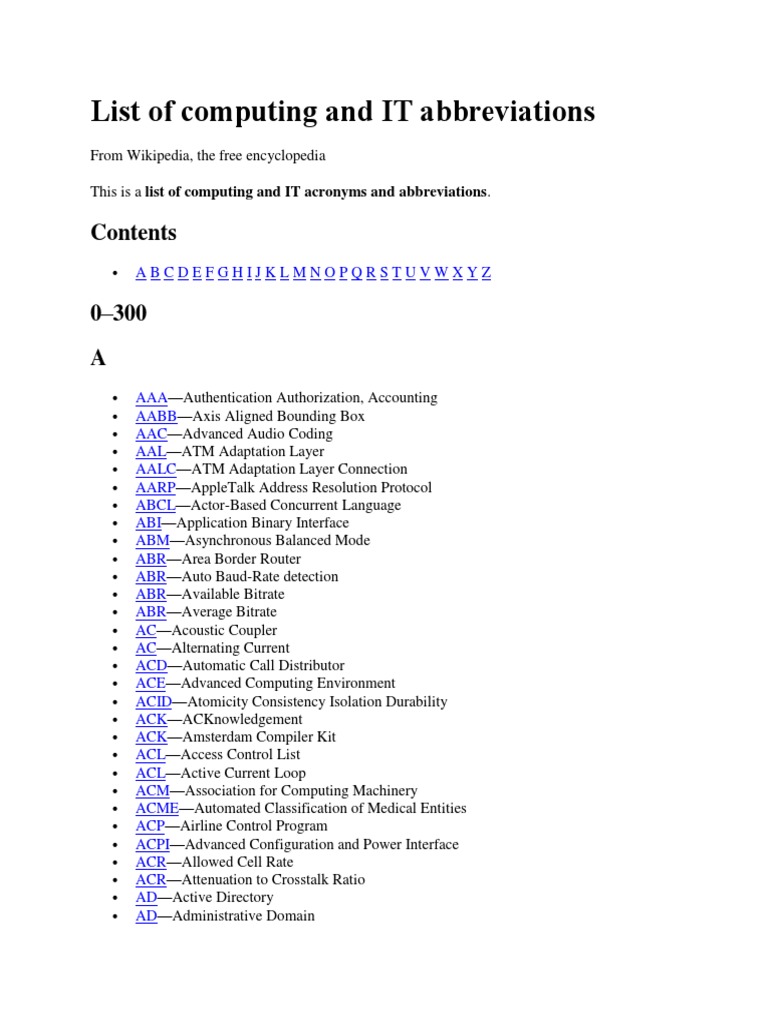 List of Computing and IT Abbreviations | PDF | Java (Programming Language) | Communications ...