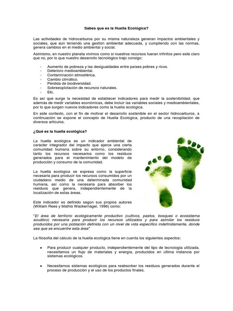 Conoce Tu Huella Ecologica PDF | PDF | Ecología | Desarrollo sostenible
