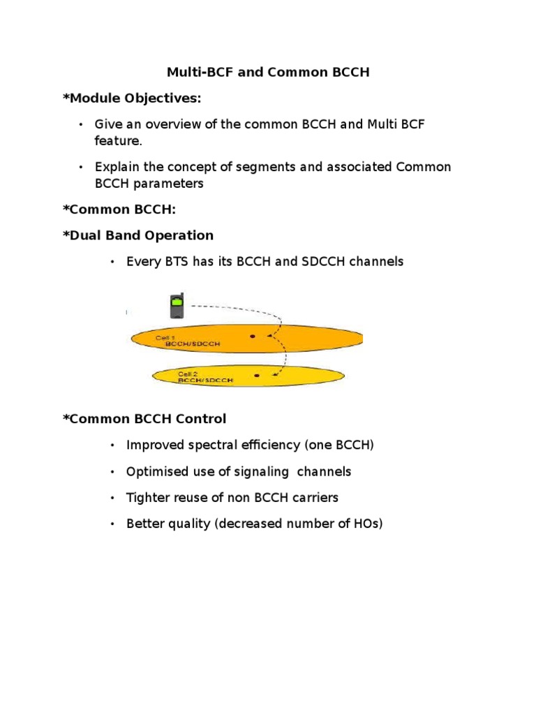 Multi-BCF and Common BCCH | Wireless | Electrical Engineering