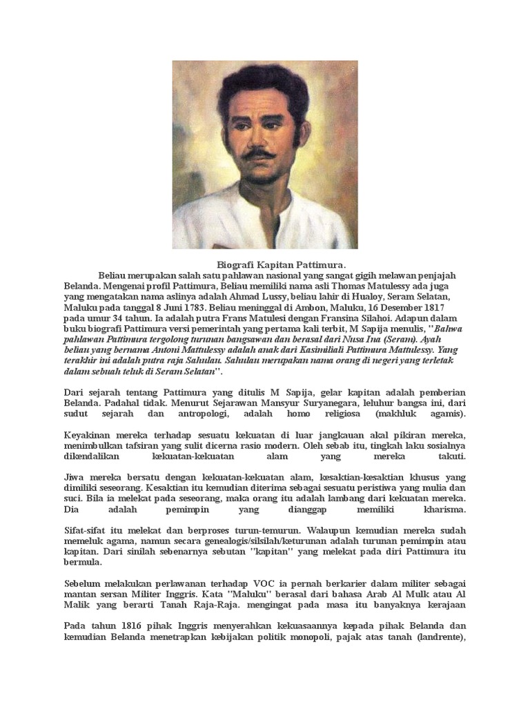 Biografi Kapitan Pattimura | PDF