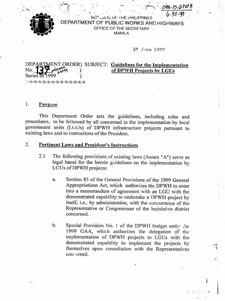 Do - 137 - s1999 Guidelines On Moa For Lgu | PDF | Government | Business