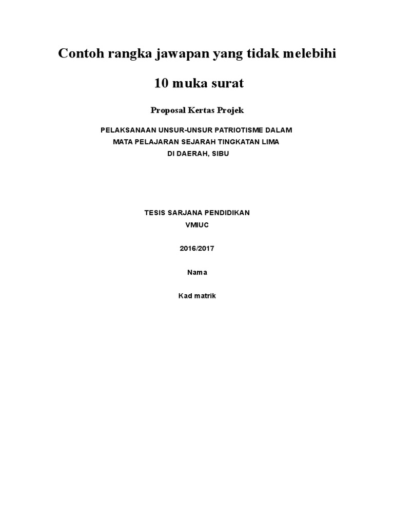 Proposal Kertas Projek | PDF