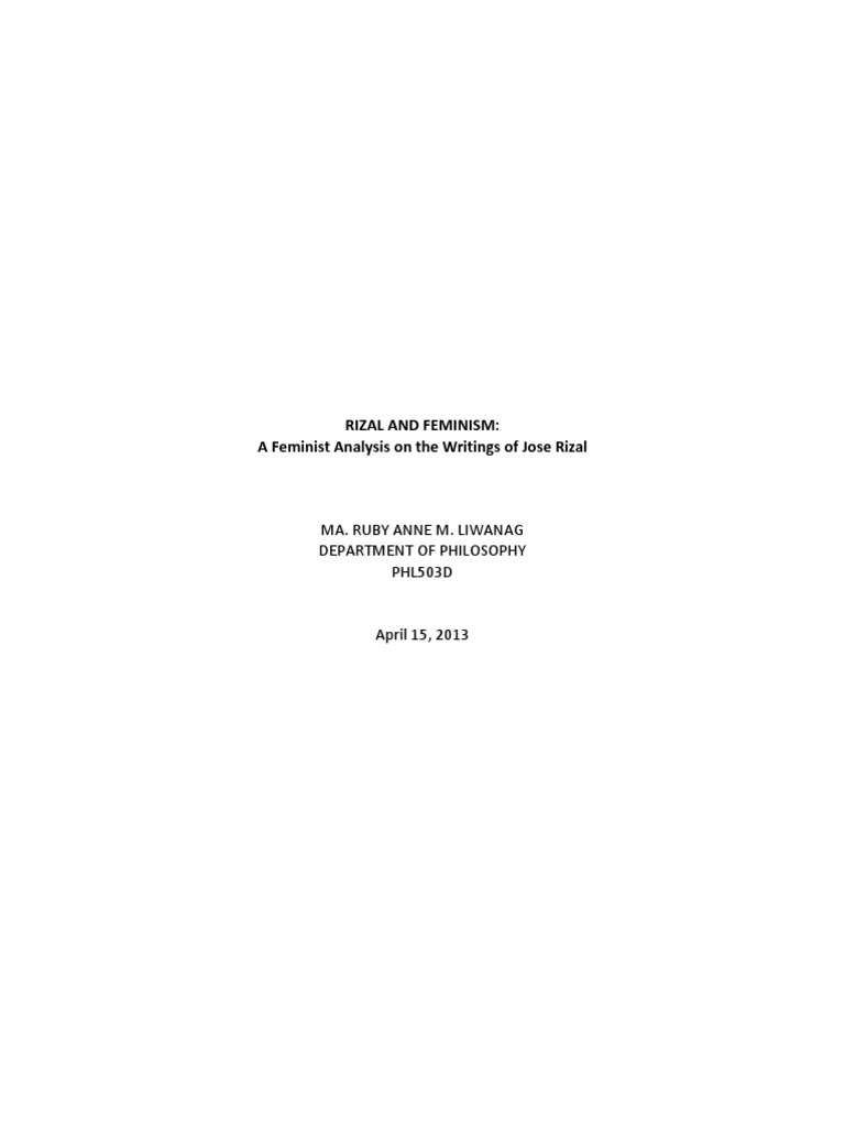 Feminism Final Paper | PDF | A Vindication Of The Rights Of Woman ...