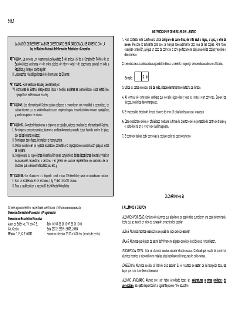 911.4 Instrucciones de Llenado PDF | PDF | Invalidez | Maestros