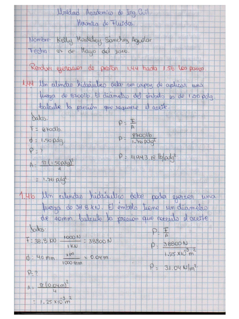 Ejercicios Del Libro de Robert Mott Presion Modulo Volumetrico | PDF