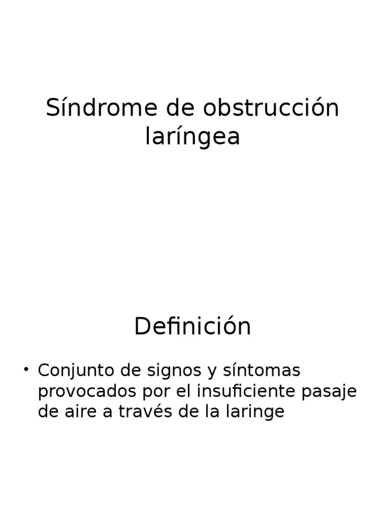 Síndrome de Obstrucción Laríngea | Descargar gratis PDF | Laringe ...