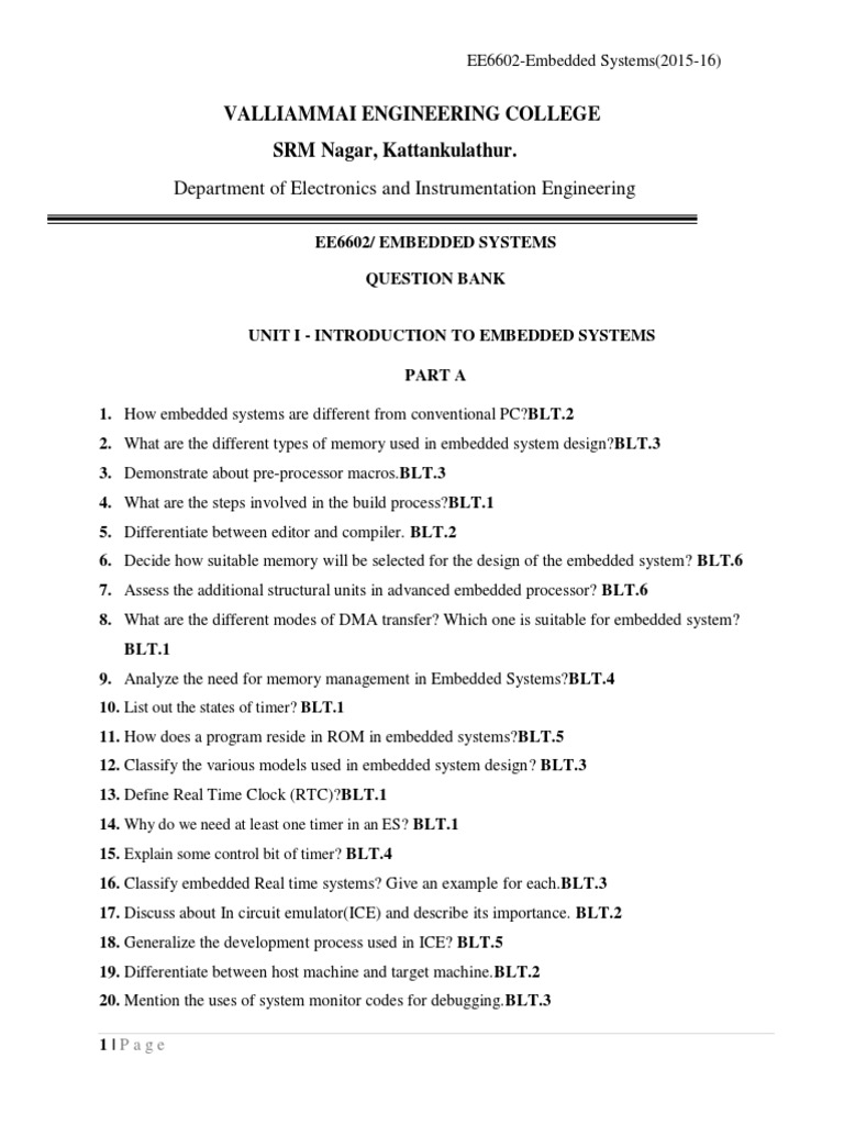 EE6602 Embedded | Download Free PDF | Embedded System | Operating System