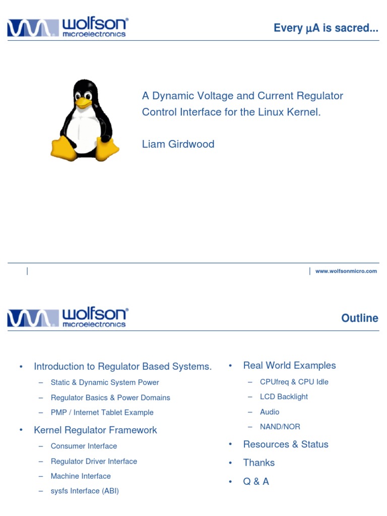 A Dynamic Voltage and Current Regulator Control Interface For The Linux Kernel. | PDF | Device ...