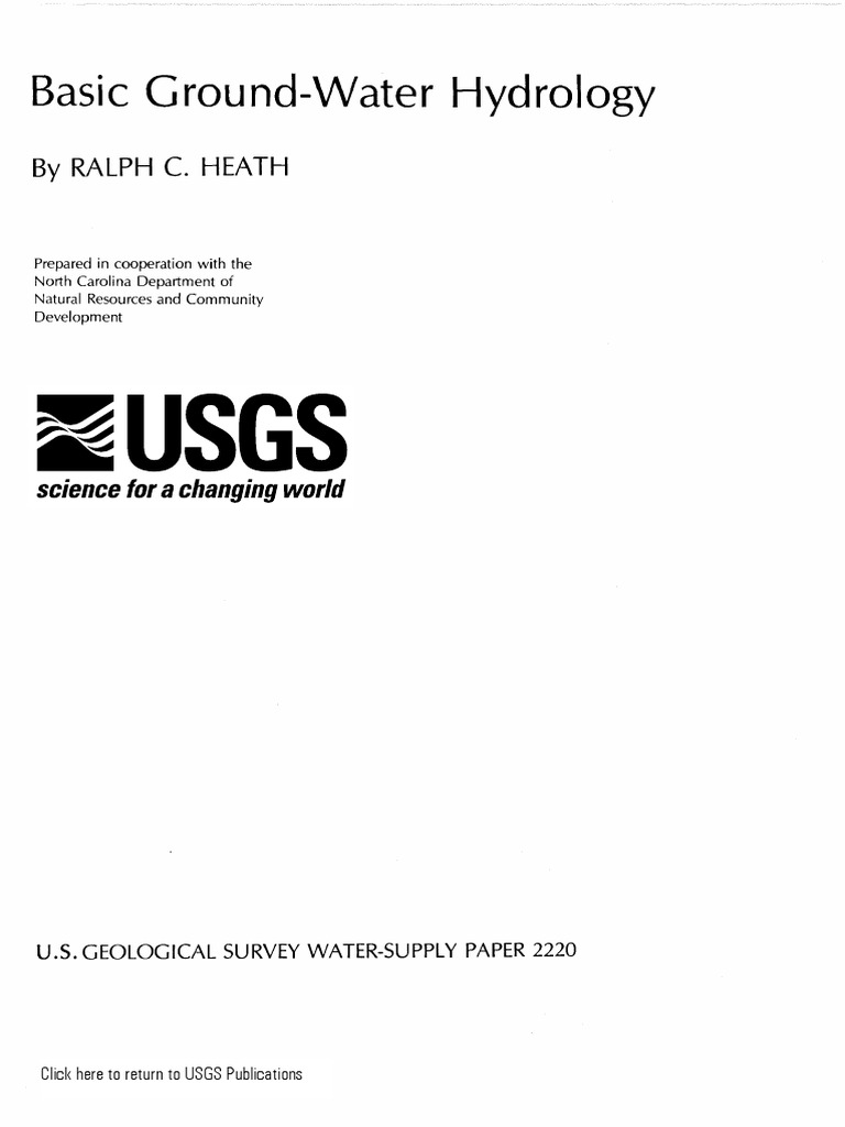 Basic Ground-Water Hydrology: by Ralph C. Heath | PDF