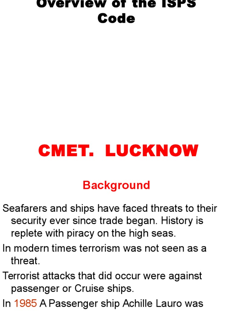 Overview of The ISPS Code | PDF | Ships | Security Guard