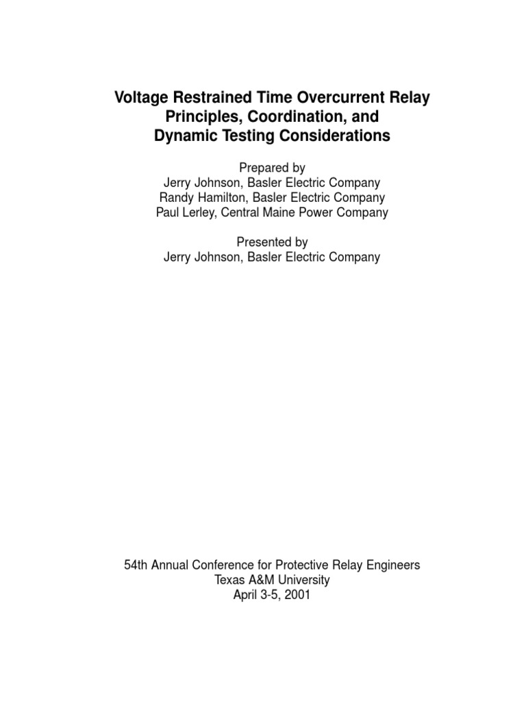 Voltage Restrained Overcurrent Principles | PDF | Discrete Fourier ...