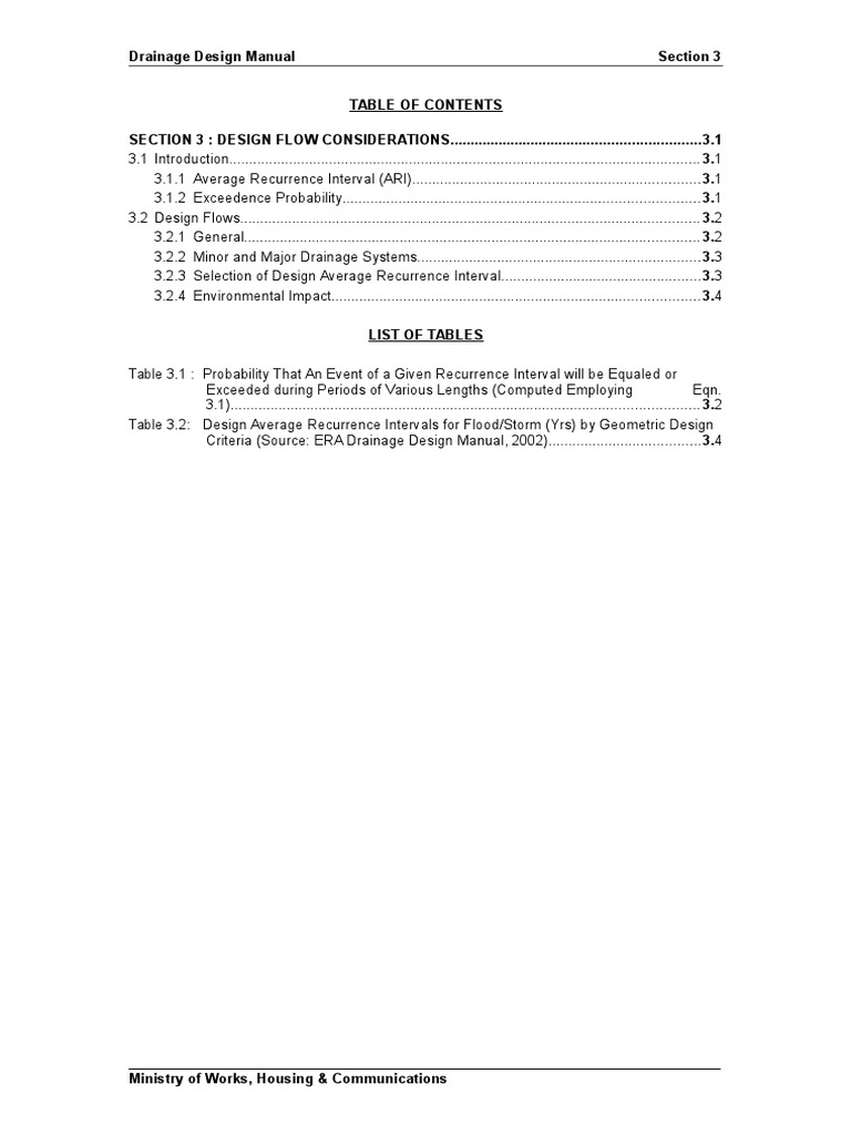 Drainage Design Manual Section 3 | PDF